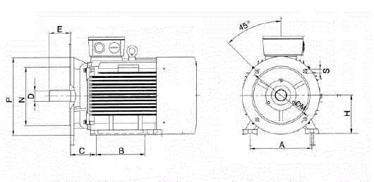 3 kw 4 Pole 100L B35 Foot & Flange Mounted Cast Iron Three Phase ...